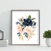 Set of 3 Pink Navy Floral Prints, Floral Nursery Wall Art, Girl Nursery ...