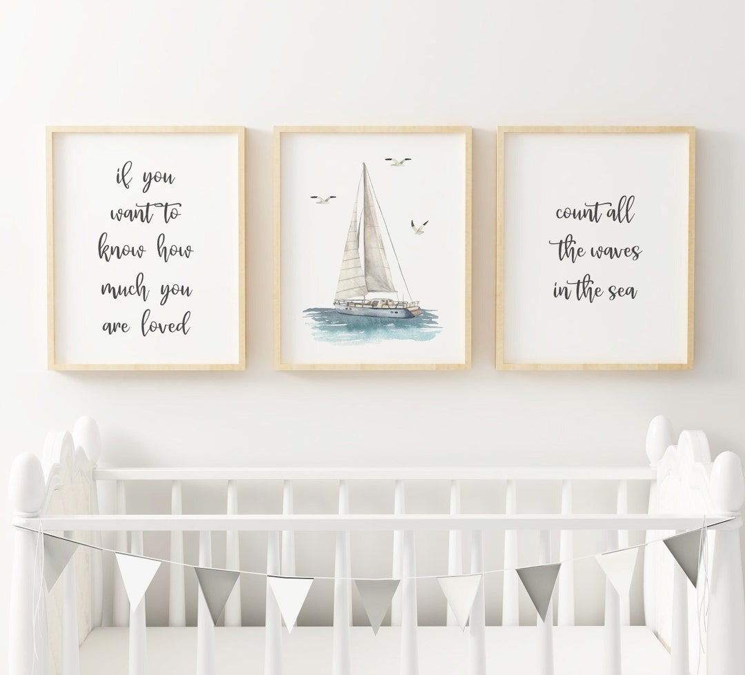 Count All the Waves in the Sea Prints, Sailboat, Nautical Nursery Decor ...