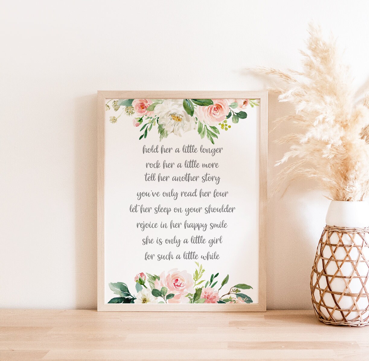 Hold Her a Little Longer Print Baby Girl Nursery Quote - Etsy