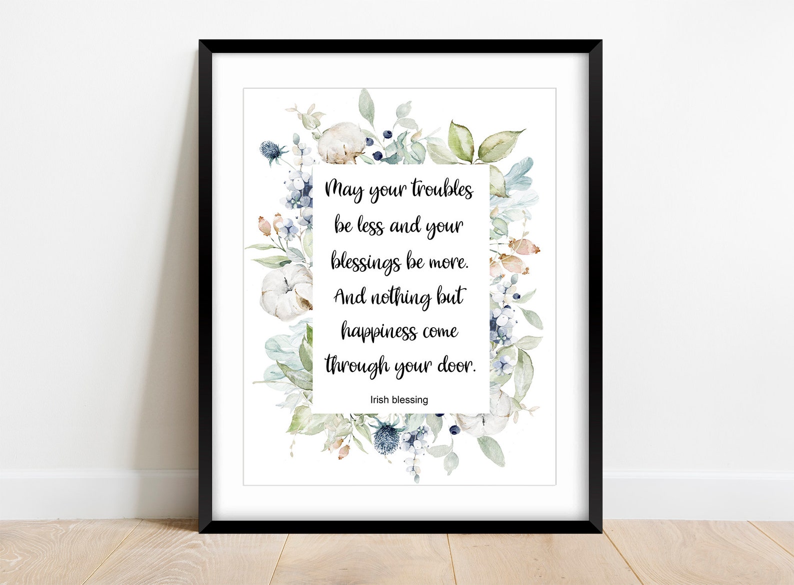 Irish Blessing Print, May Your Troubles Be Less, Motivational Quote ...