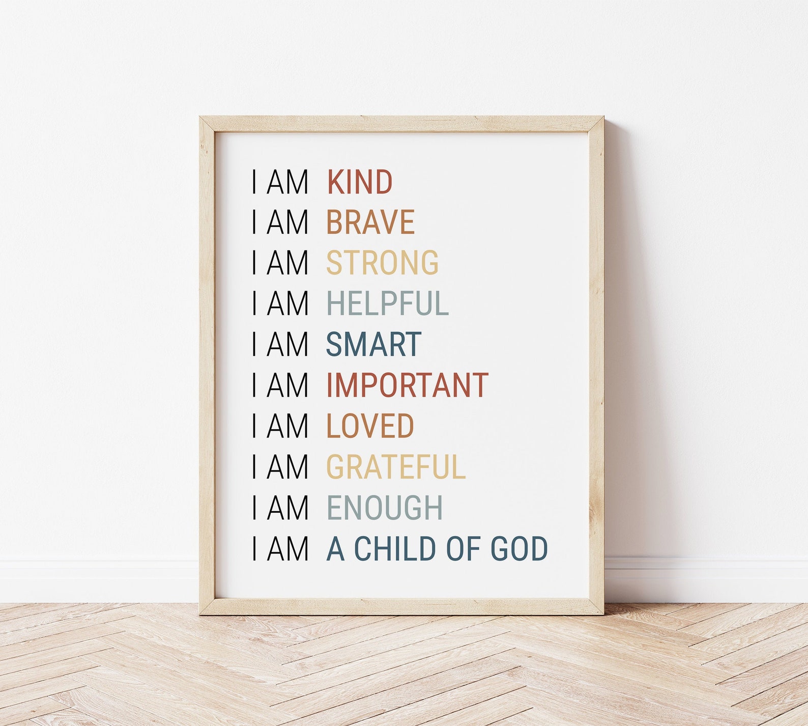 I Am a Child of God Nursery Print, Positive Affirmations for Kids, Kids ...