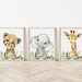 Set of 3 Safari Animal Prints, Tropical Nursery Wall Decor, Watercolor ...