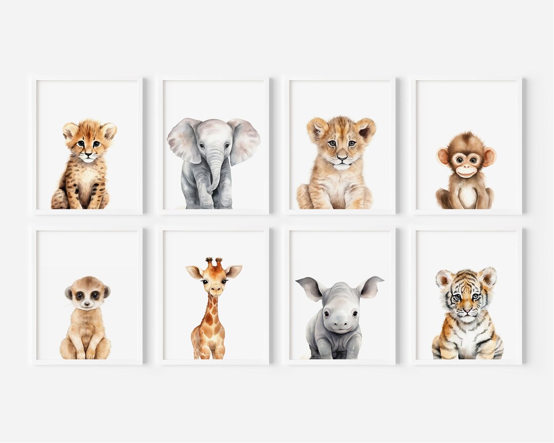 Safari Animals Nursery Prints, Safari Wall Art, Jungle Nursery Decor ...