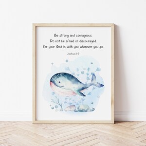 Set of 4 Kid's Bible Verse Prints, Under the Sea Prints, Christian Wall ...