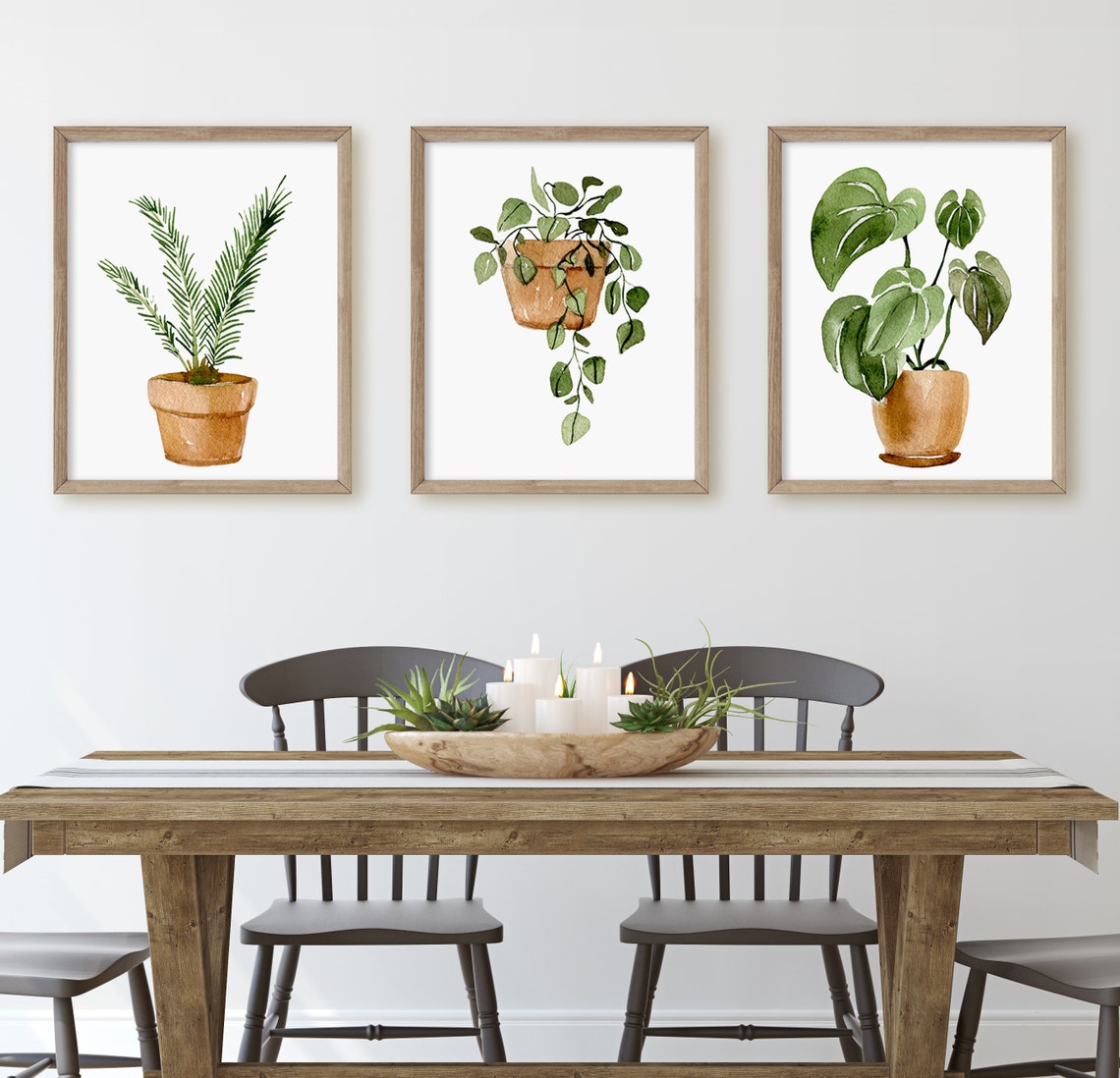 Watercolor House Plant Prints Botanical Wall Art Botanical | Etsy