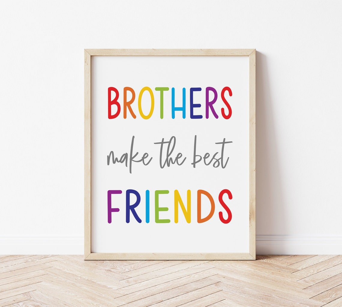 Brothers Make the Best Friends Print Playroom Prints Boy - Etsy