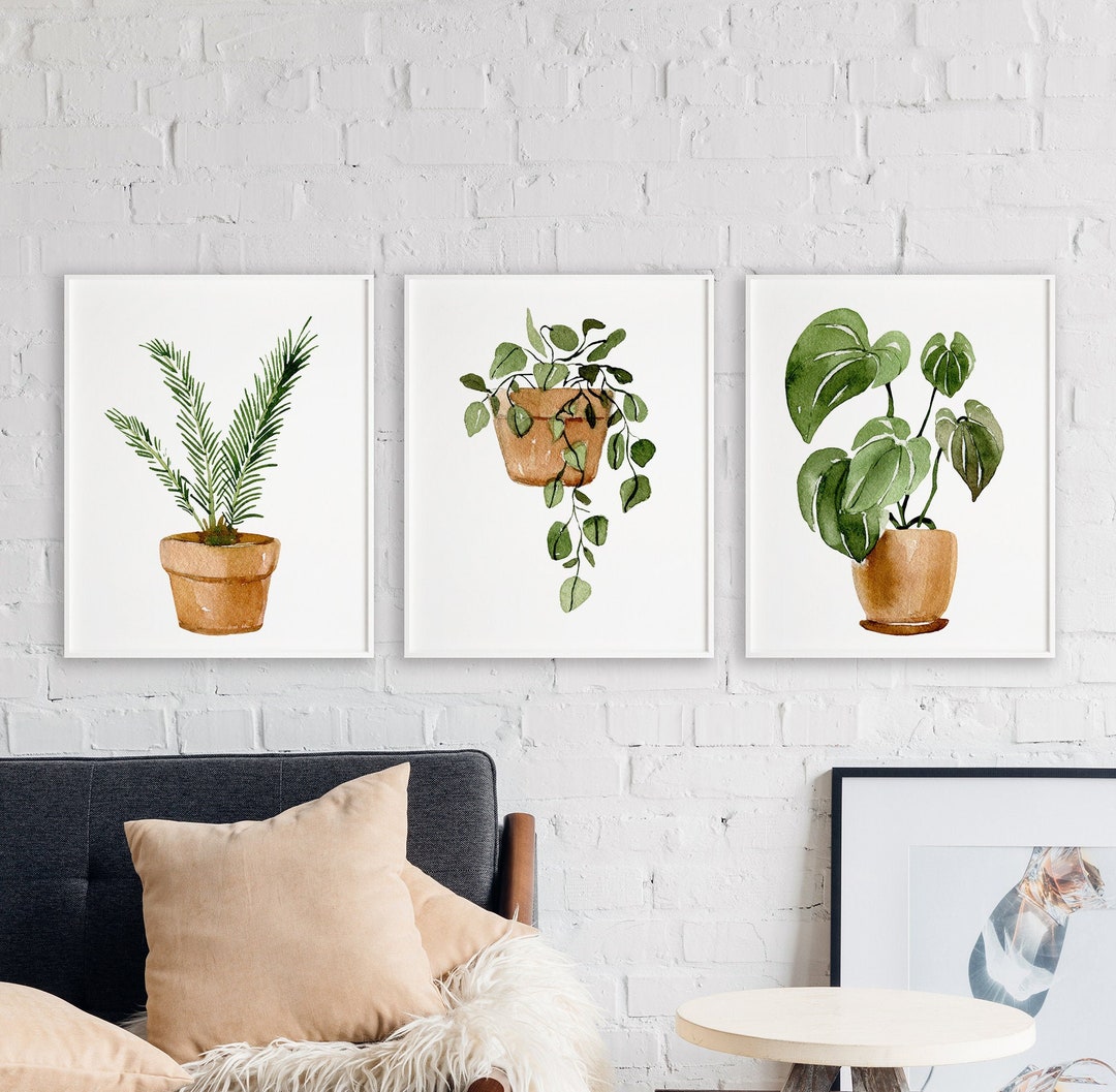 Watercolor House Plant Prints Botanical Wall Art Botanical - Etsy