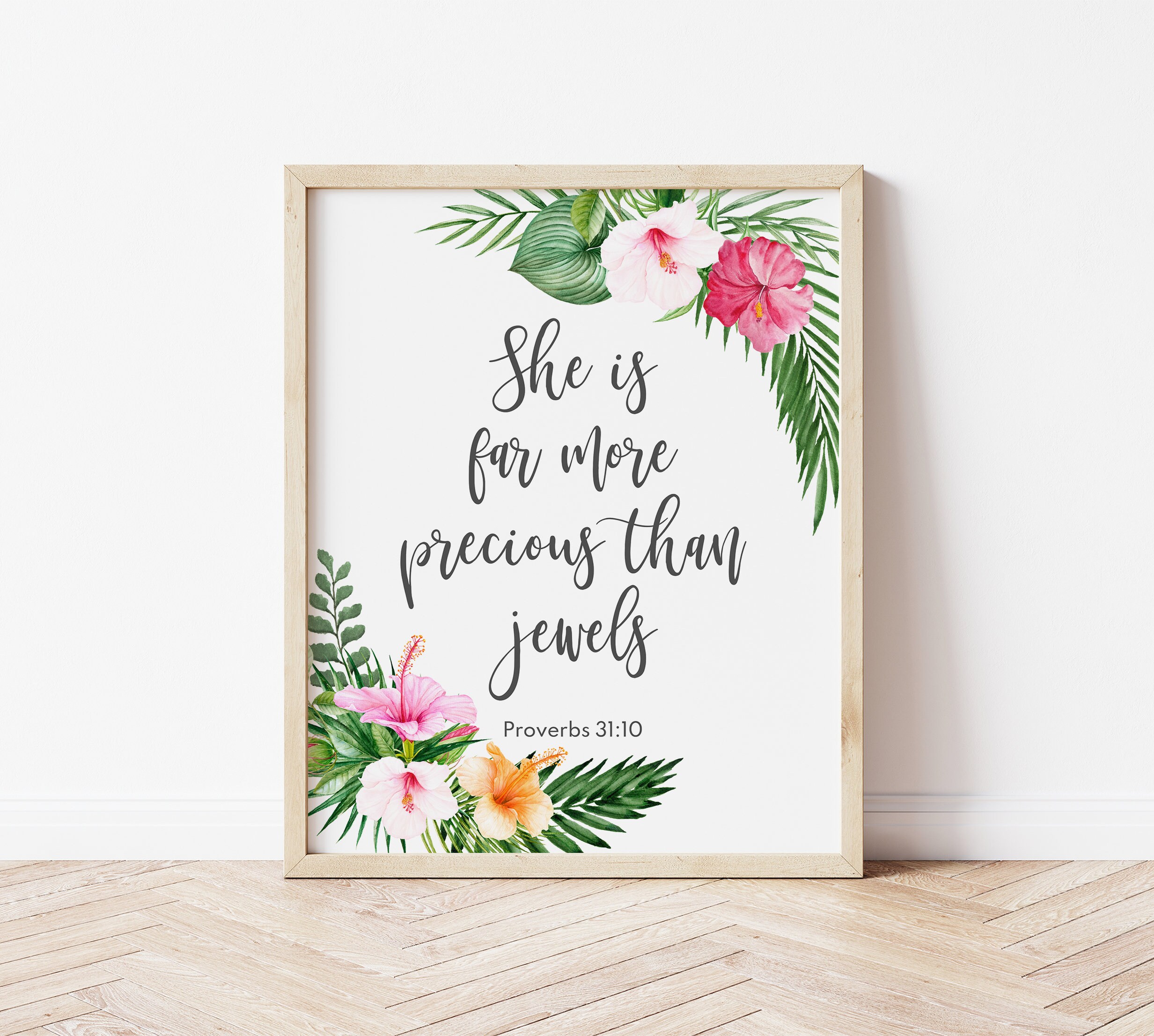 Personalized Baby Girl Nursery Bible Verse Wall Art, Flamingo Print ...