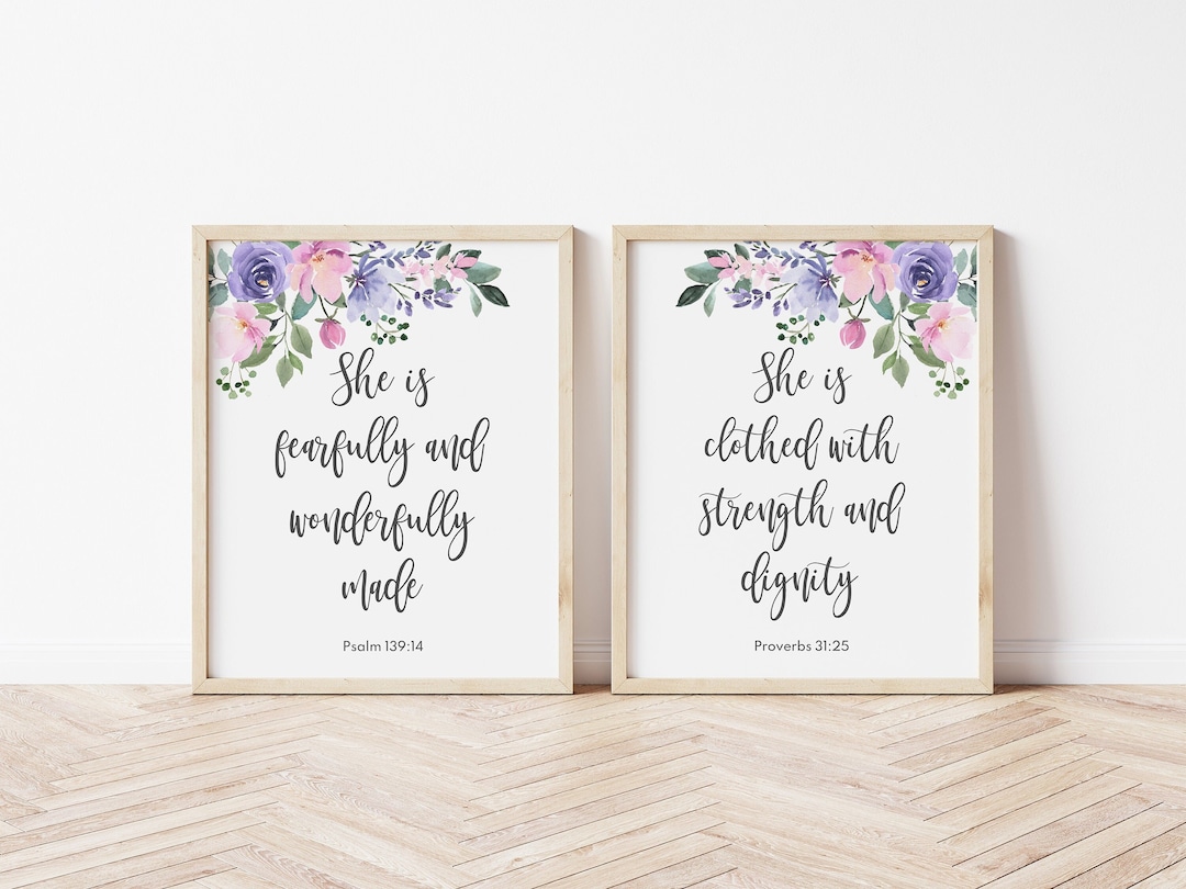 Baby Girl Nursery Bible Verses, Christian Nursery Bible Print, Lavender ...