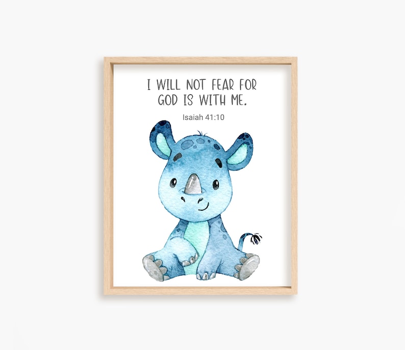 Kid's Bible Verses Animal Nursery Prints, Nursery Jungle Animals ...