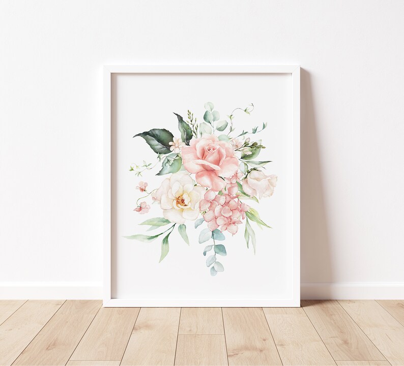 Set of 3 Pink Floral Prints, Floral Nursery Wall Art, Girl Nursery ...