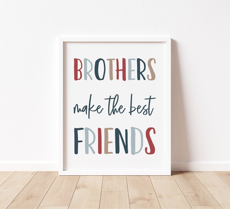 Brothers Make the Best Friends Print Boy Playroom Decor Kids - Etsy
