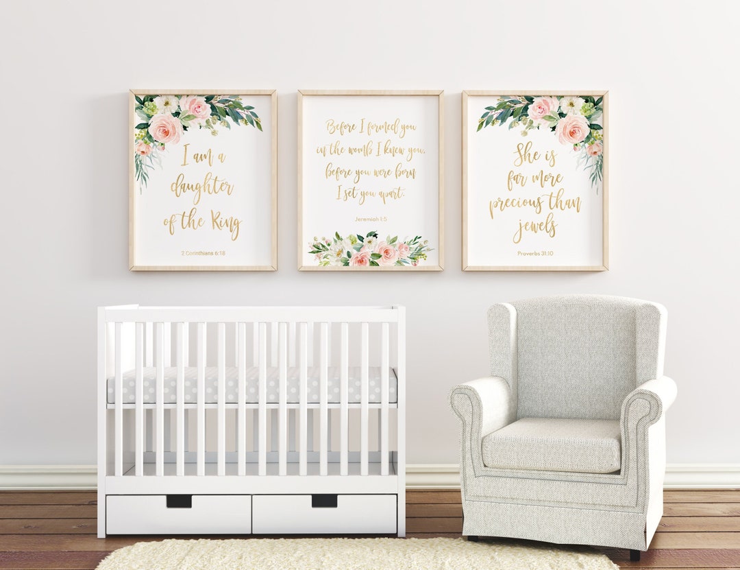 Baby Girl Nursery Bible Verses, Christian Nursery Bible Print, Nursery ...