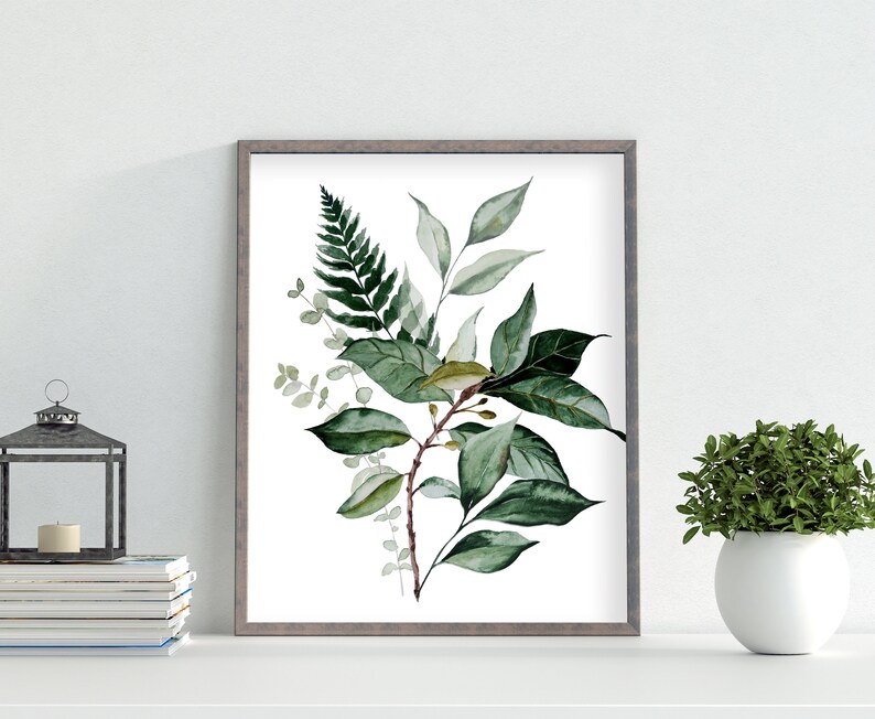 3 Watercolor Foliage Prints Botanical Prints Greenery Art - Etsy