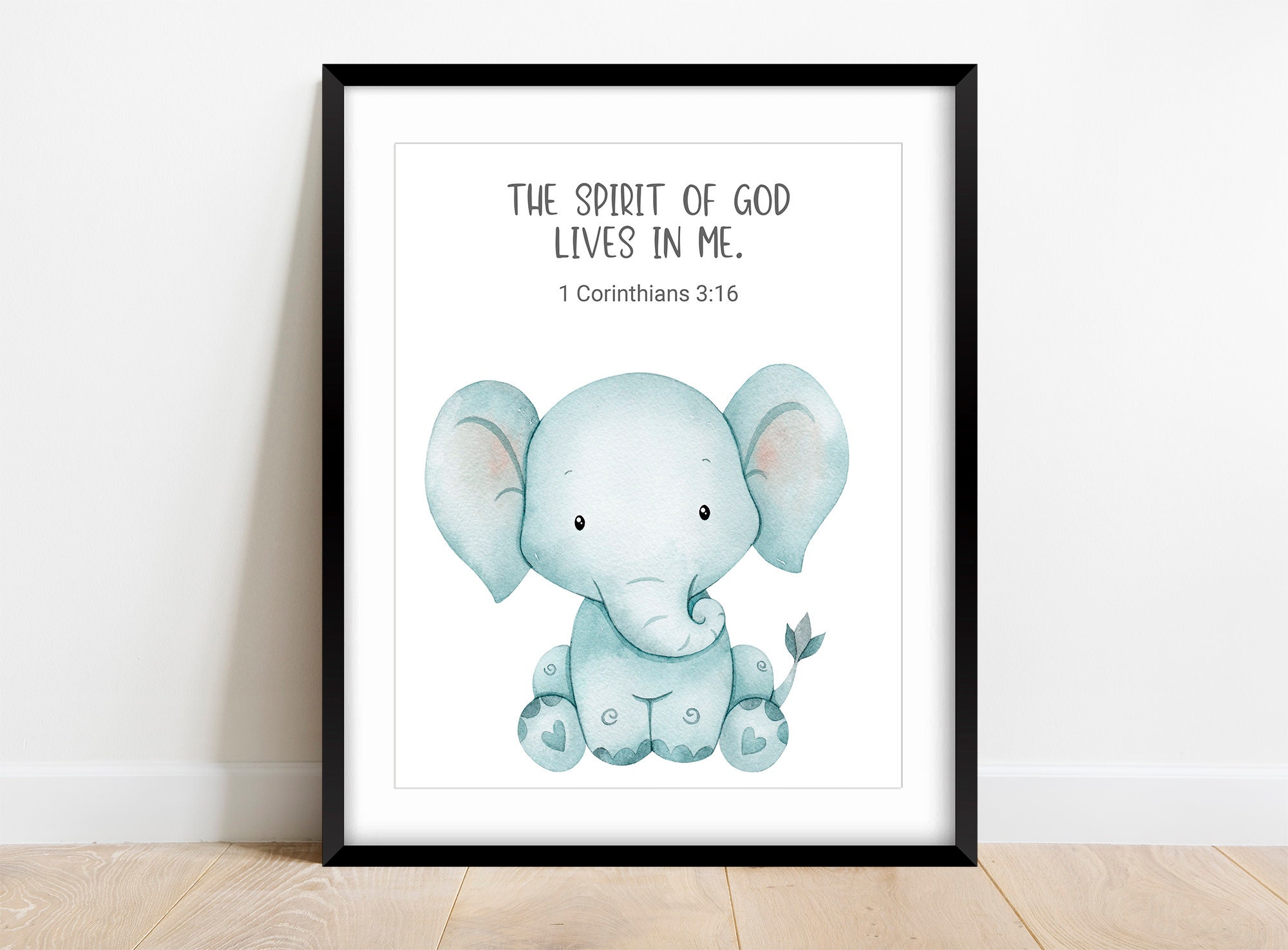 Set of 6 Safari Animal Prints Kid's Bible Verse Prints | Etsy