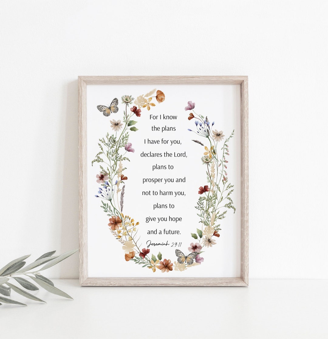 Jeremiah 29:11, for I Know the Plans I Have for You, Bible Verse Wall ...