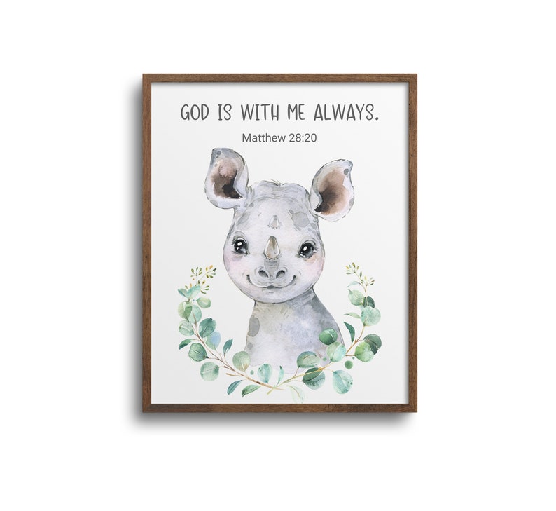 Kid's Bible Verse Prints Safari Animal Prints Christian - Etsy