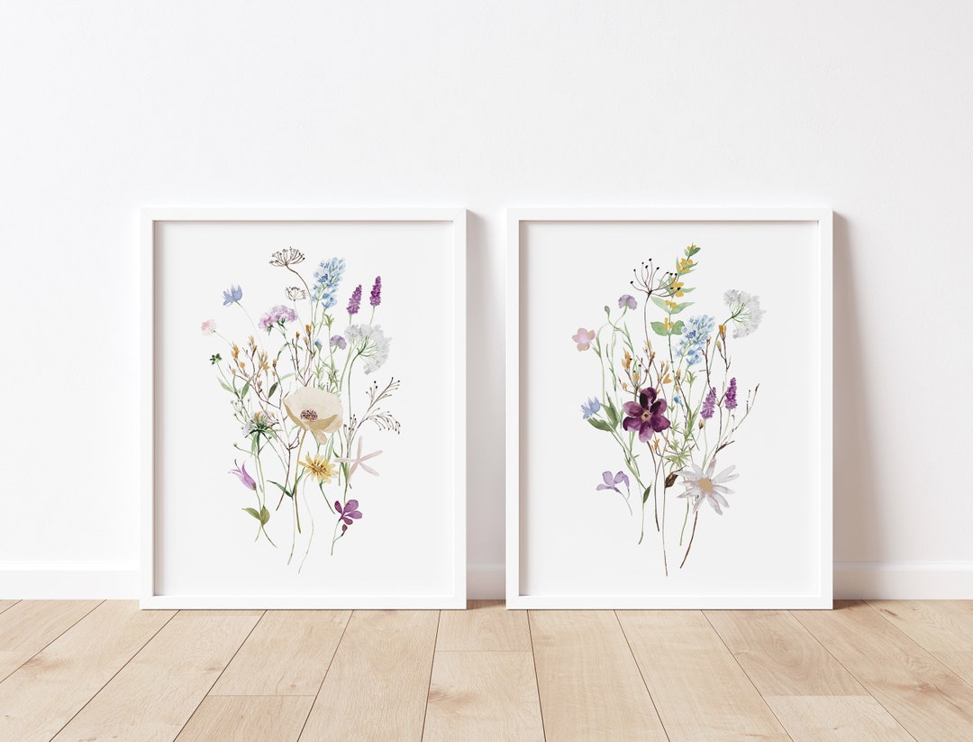 Wildflower Prints, Prairie Field Flowers, Watercolor Flowers, Botanical ...