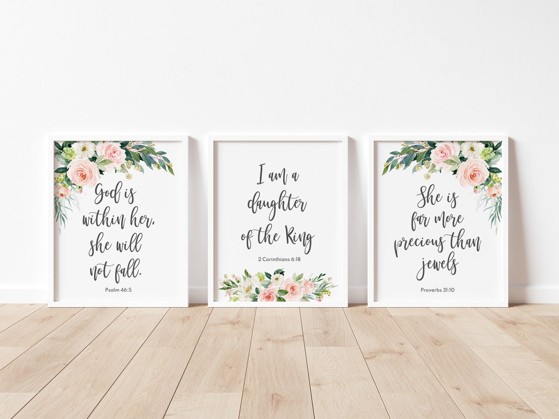 Baby Girl Nursery Bible Verses Christian Baby Gift Nursery - Etsy