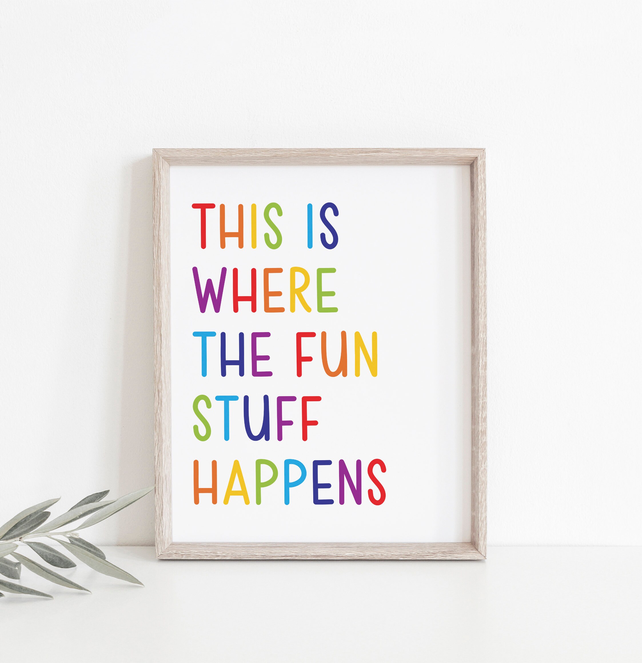 This Is Where The Fun Stuff Happens Rainbow Print Boys Girls | Etsy