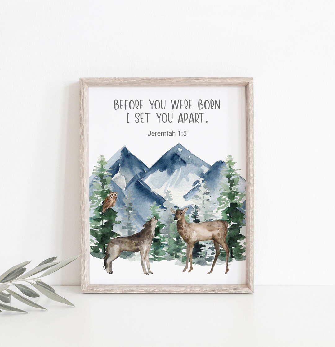 Kid's Bible Verses, Nursery Woodland Animal Prints, Wildlife Prints ...