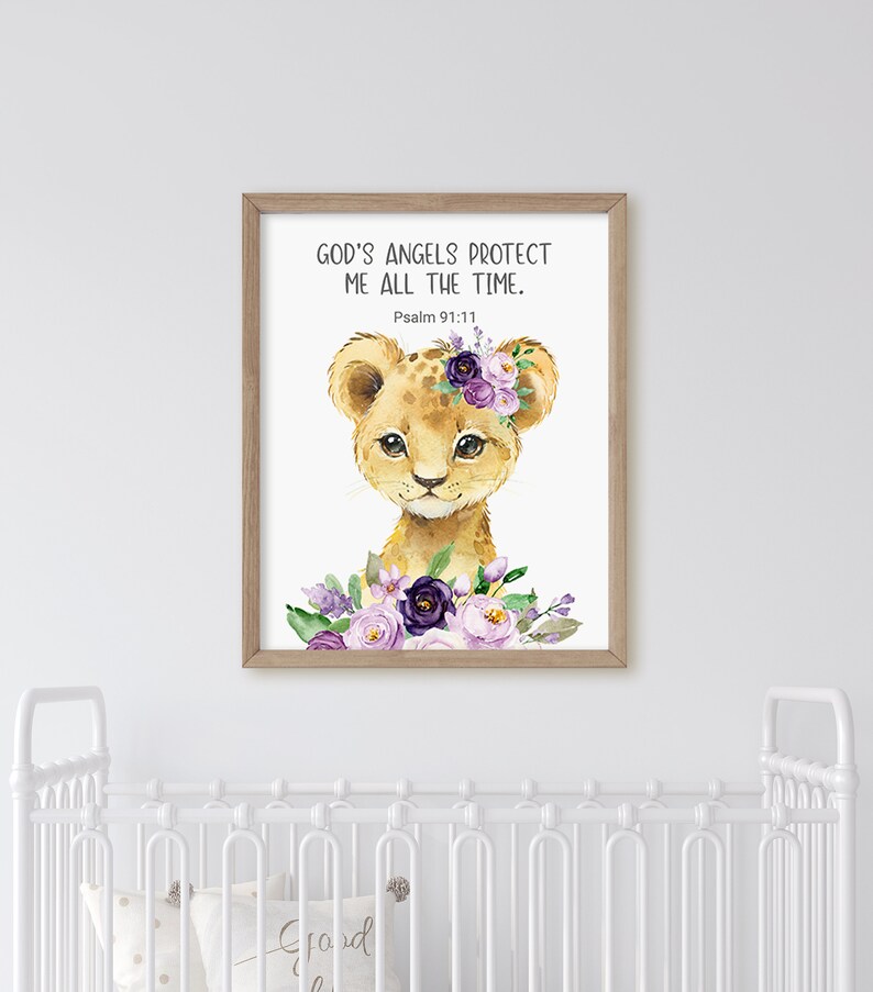 Kid's Bible Verse Prints, Safari Animal Prints, Christian Wall Decor ...