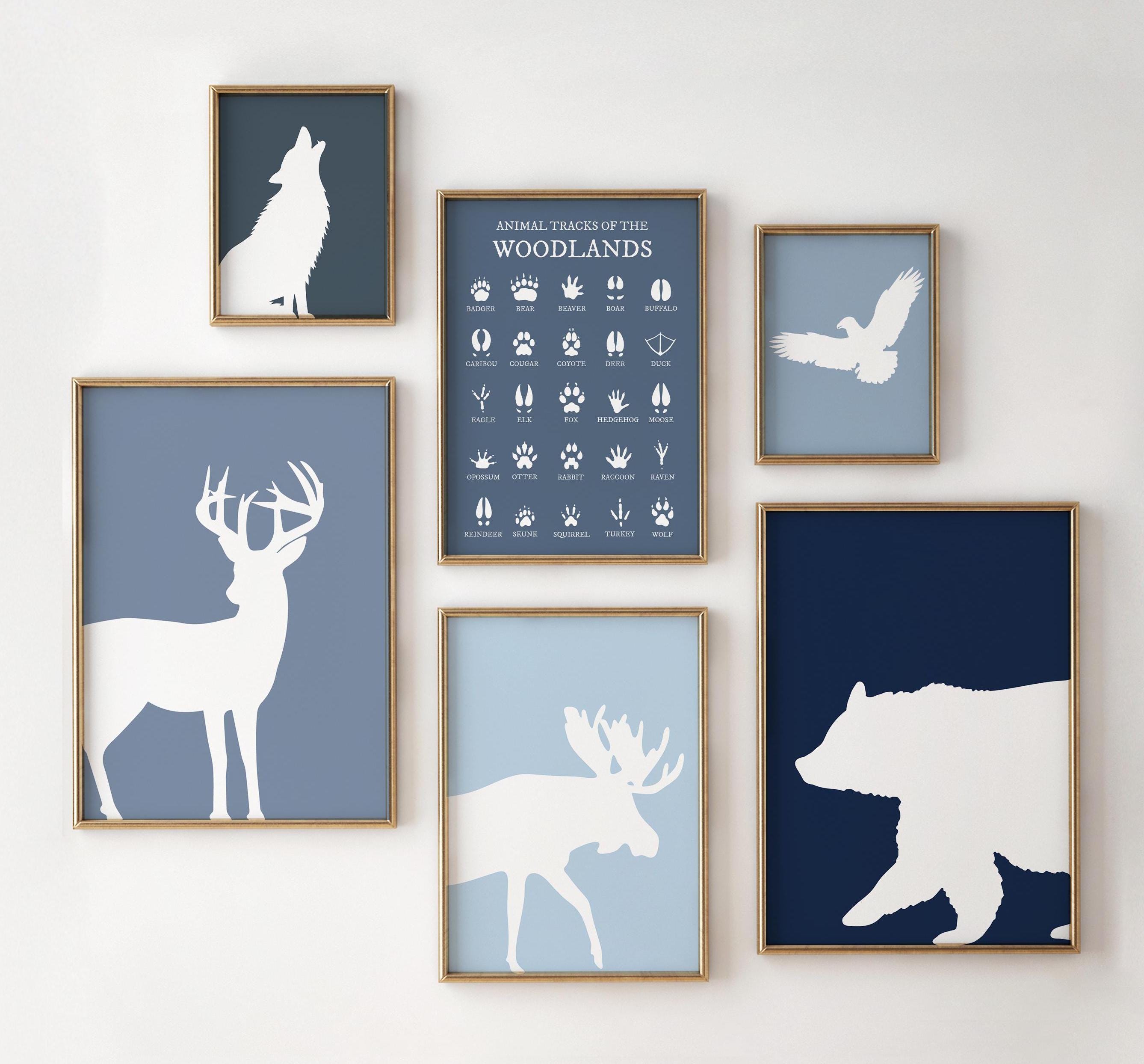 Woodland Animal Tracks Nursery Decor, Woodland Prints, Nursery Wall Art ...