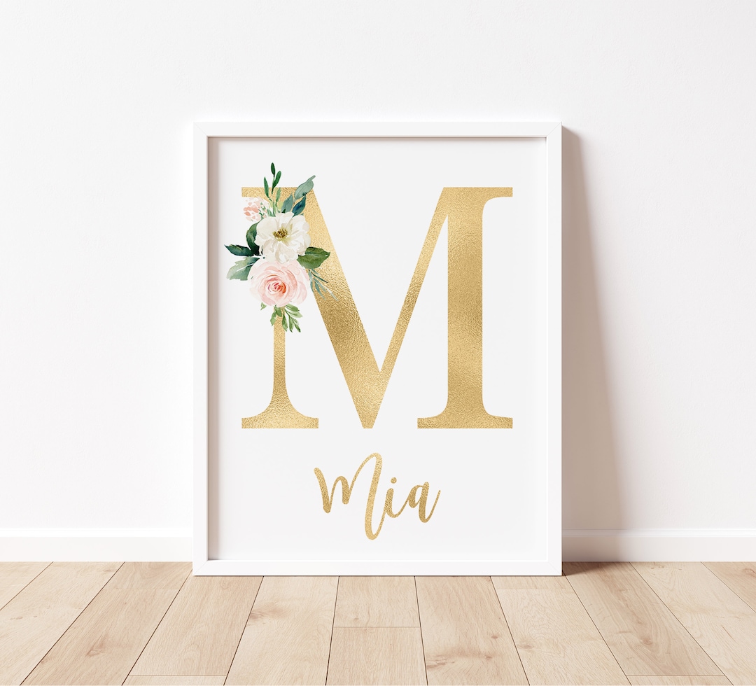 Personalized Baby Name Print, Floral Nursery Prints, Baby Girl Nursery ...