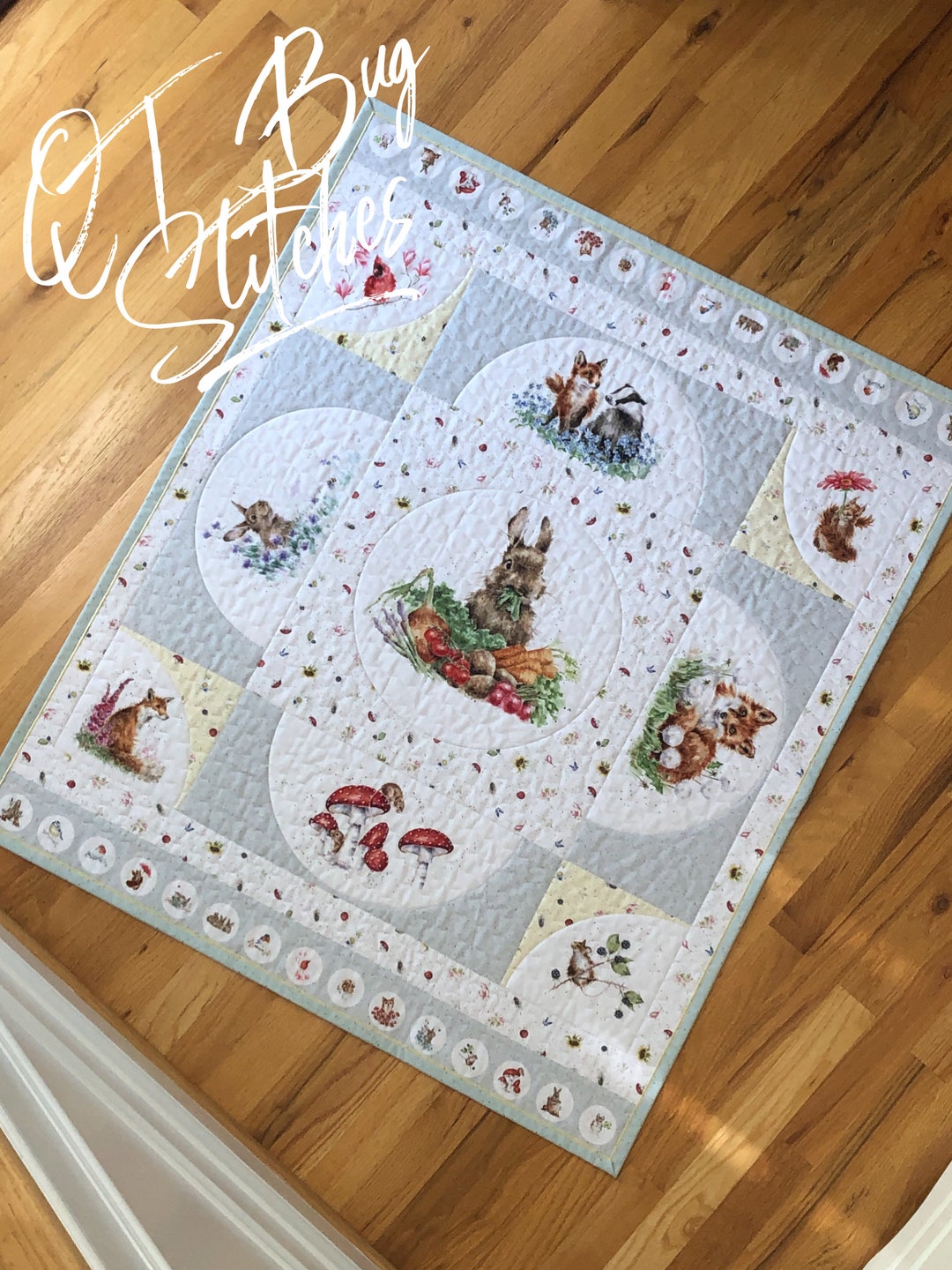 Woodland Animals Baby Panel Quilt for Sale, Ready to Ship, Handmade ...