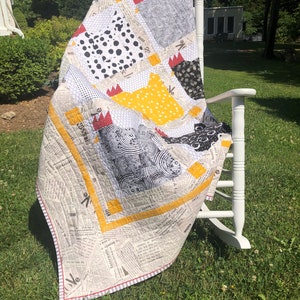 Chicken Quilt, Hen & Chicks Patchwork, Quilt for Sale, Ready to Ship ...