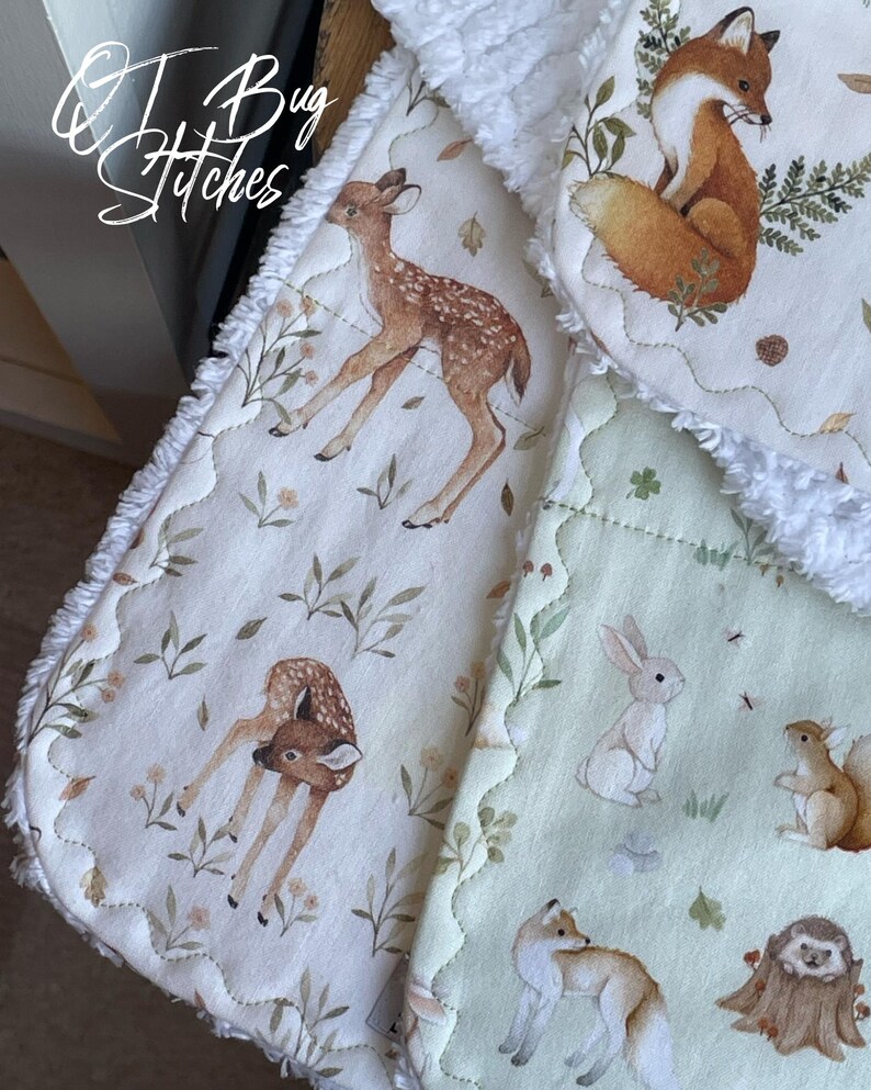 Fawn & Friends Chenille Burp Cloth Set: Absorbent 3-layer Cotton Animal ...