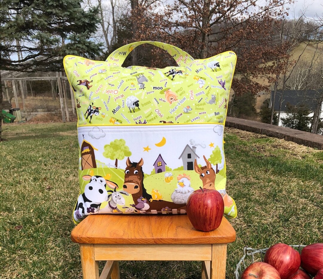 Barnyard Buddies Reading Pocket Pillow Cover,handmade Birthday Gift, 18 ...