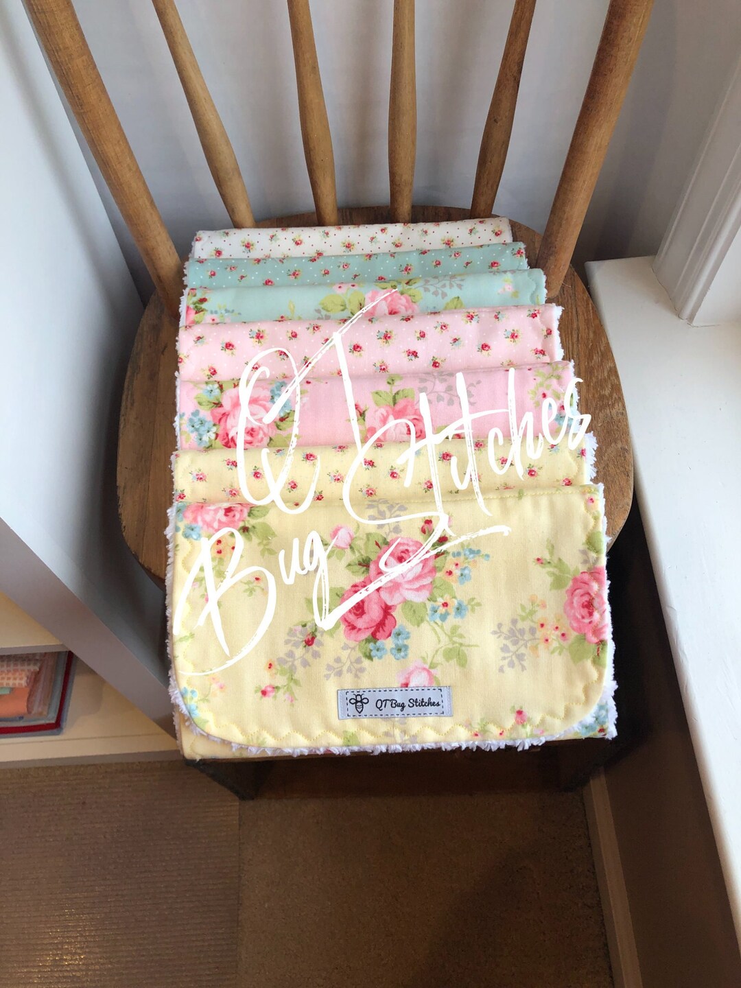 Shabby Chic Amberley Floral Bouquet & Dot Triple Layer Cotton Chenille ...