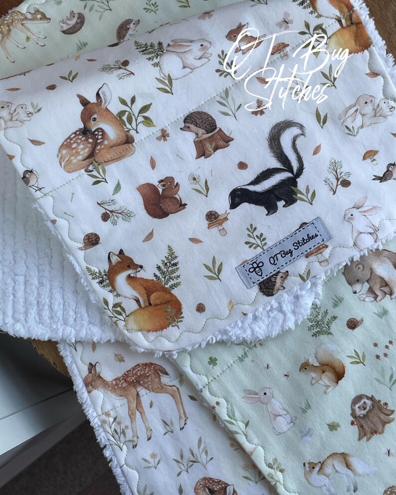 Fawn & Friends Chenille Burp Cloth Set: Absorbent 3-layer Cotton Animal ...