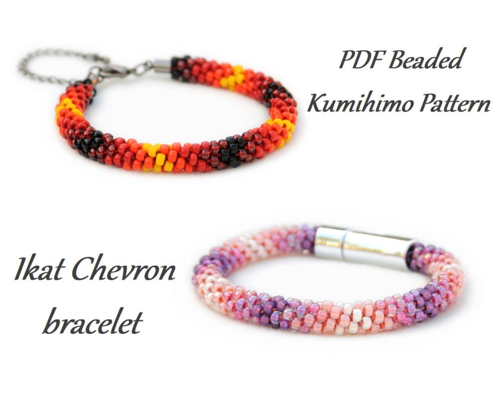 PDF Beaded Kumihimo Pattern Ikat Chevron Kumihimo Bracelet - Etsy