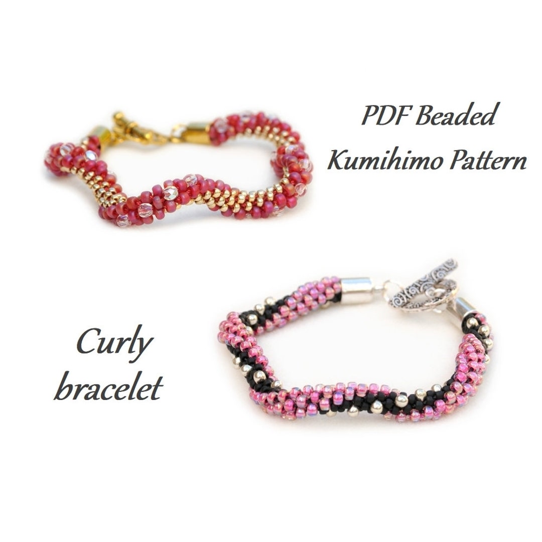 PDF Beaded Kumihimo Pattern - Curly Kumihimo Bracelet - Etsy