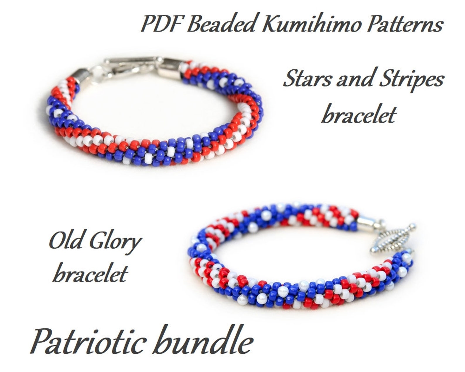PDF Beaded Kumihimo Patterns Patriotic Bundle Stars and | Etsy