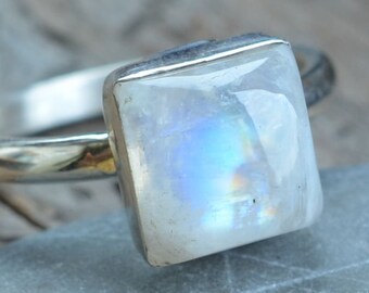 Square stone ring | Etsy