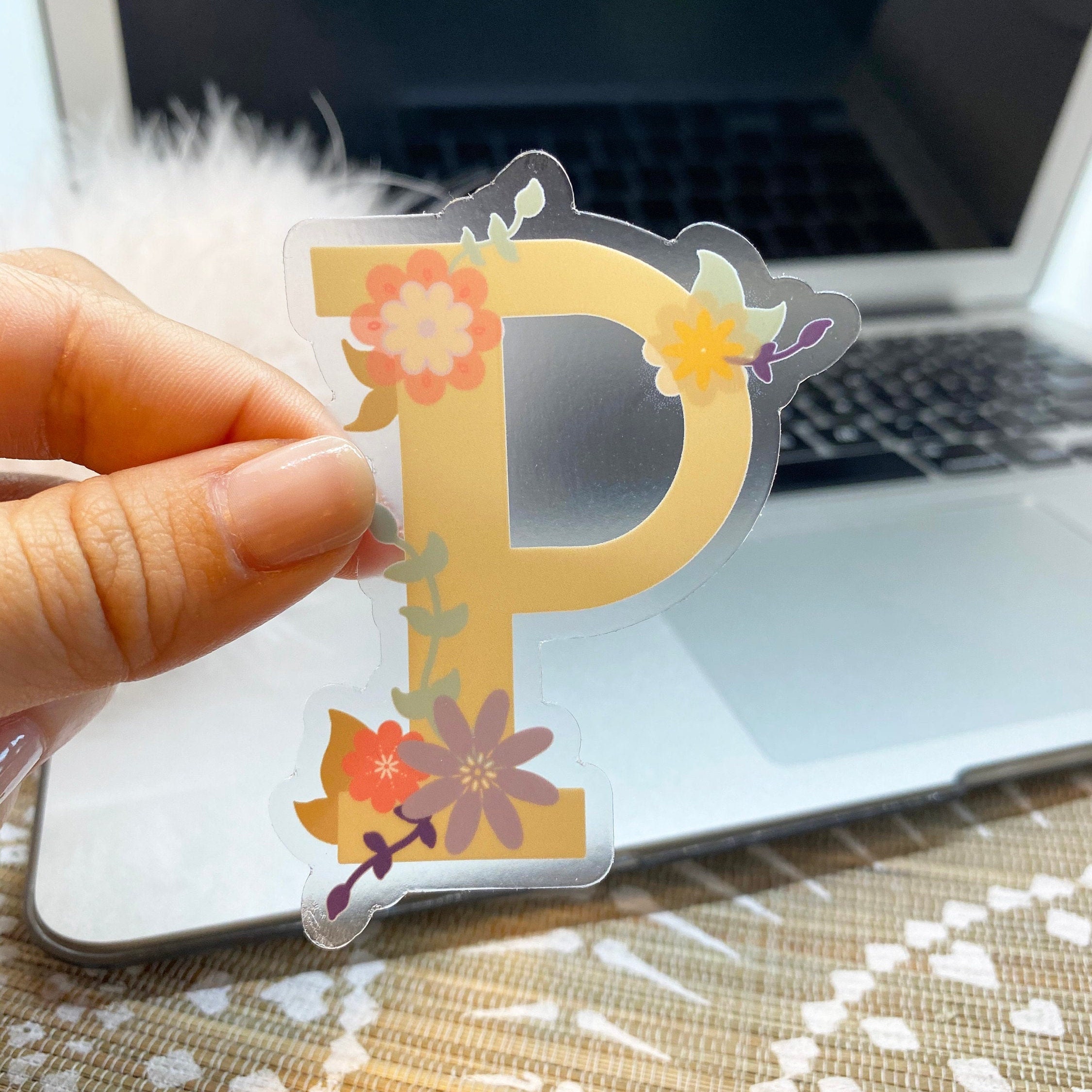Clear Letter P Sticker 3 x 2 | Etsy