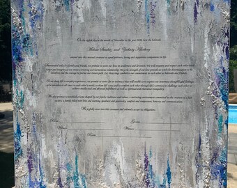 Abstract MULTI COLOR Ketubah Painting Acrylic and Texture - Etsy