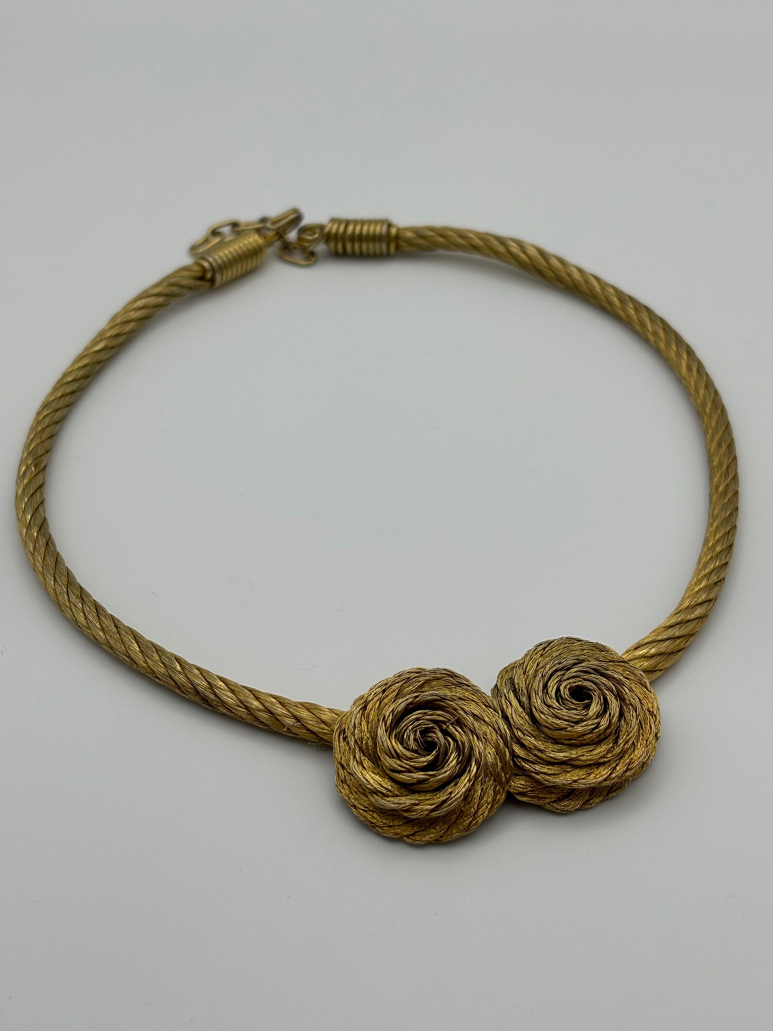 50s Vintage French Gold Wire Work Floral Necklace - Etsy