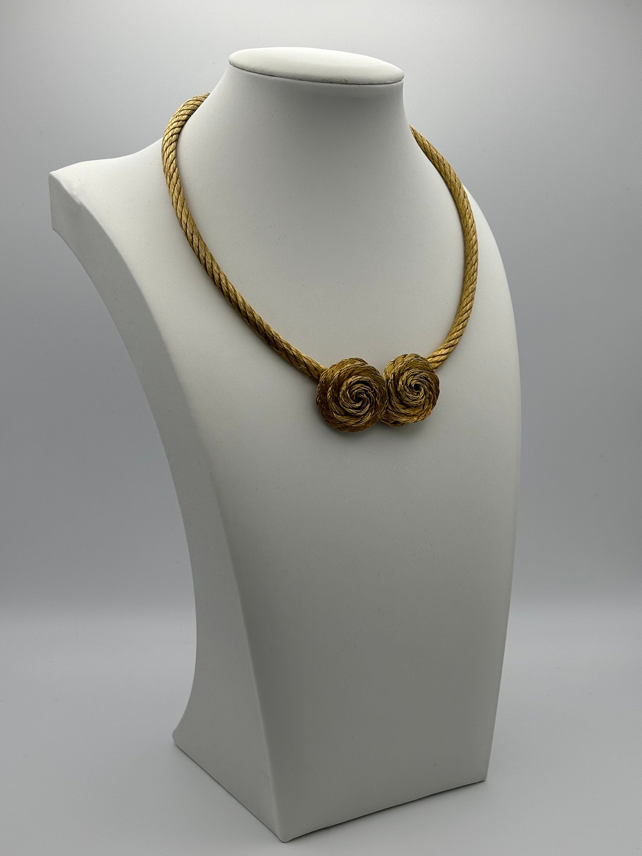50s Vintage French Gold Wire Work Floral Necklace - Etsy