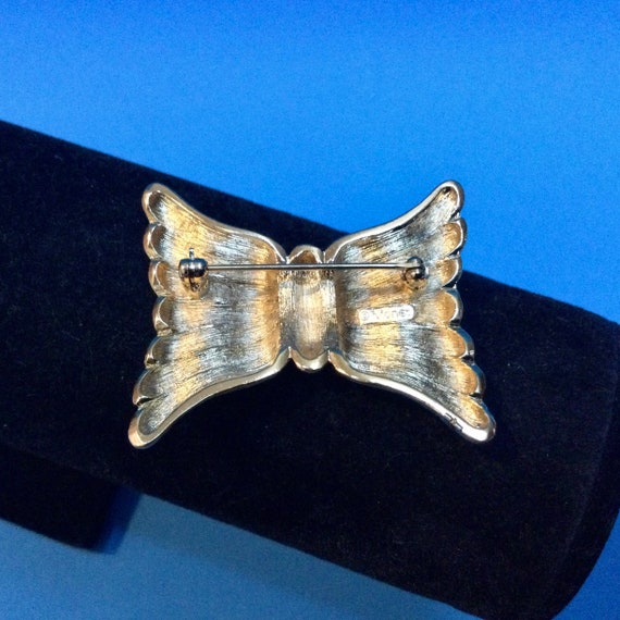Monet, 80s new vintage gold plated bow brooch - Gem