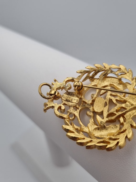 Monet, 60s vintage gold plated key brooch / pendant - Gem