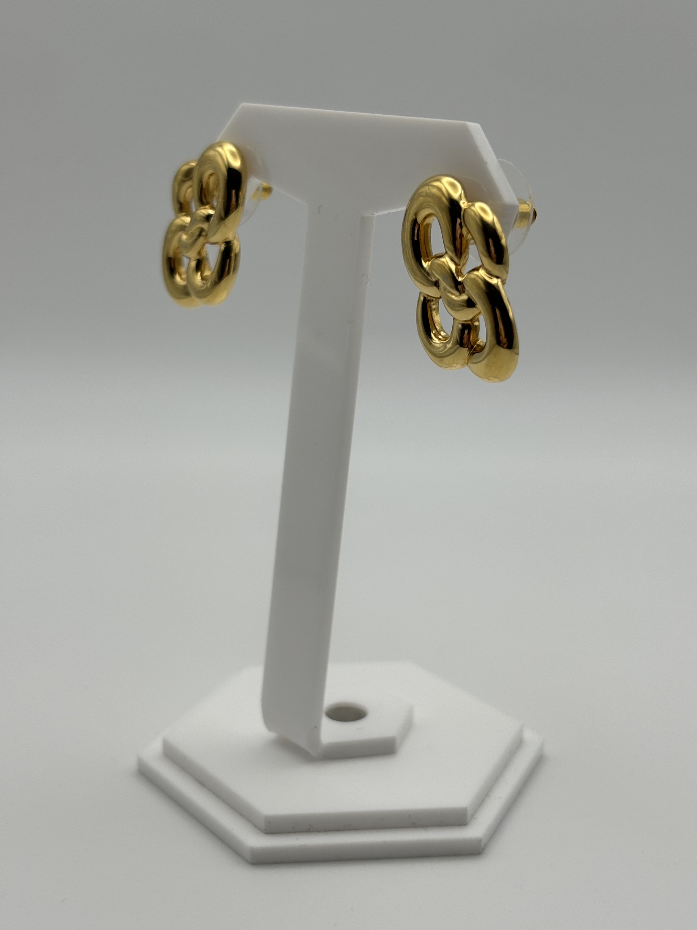 Monet, 80s Vintage Gold Plated Pierced Infinity Earrings - Etsy