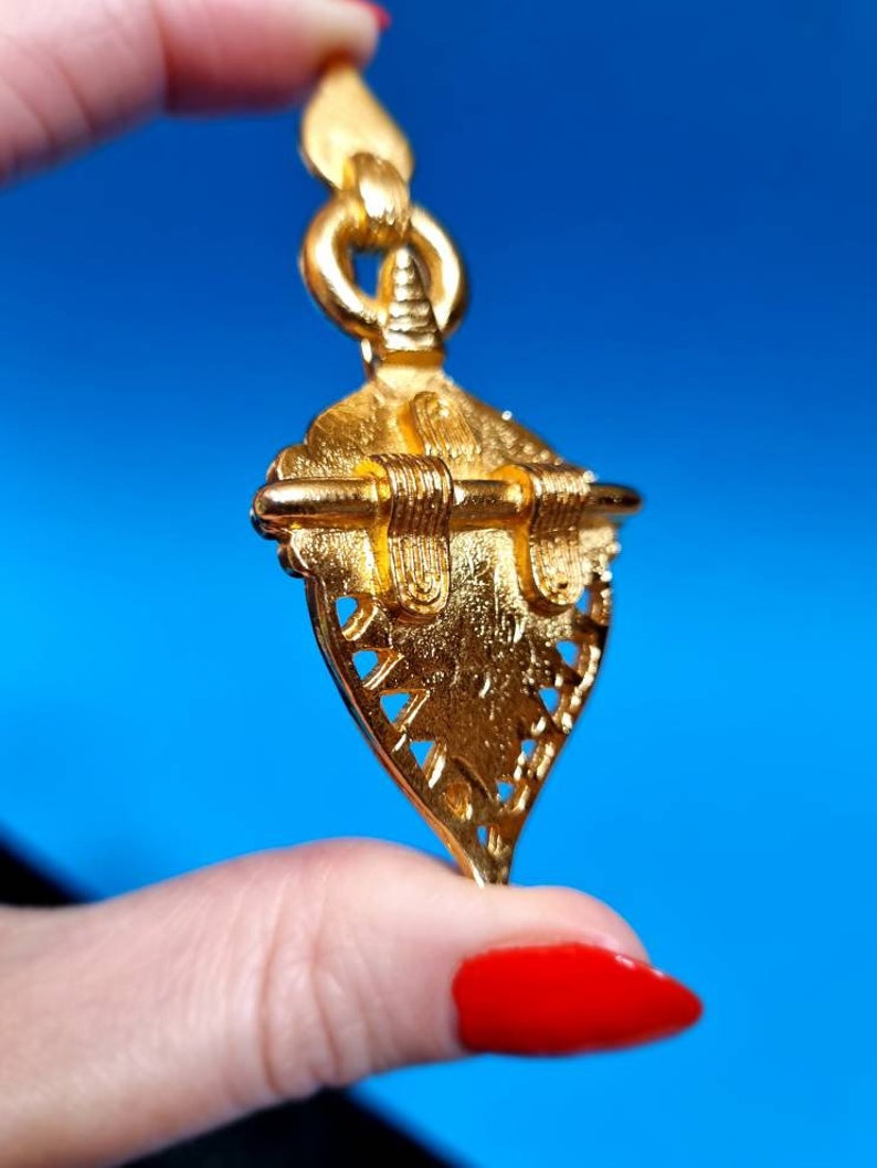 Guy Laroche 80s Vintage Gold Plated Amulet Brooch - Etsy