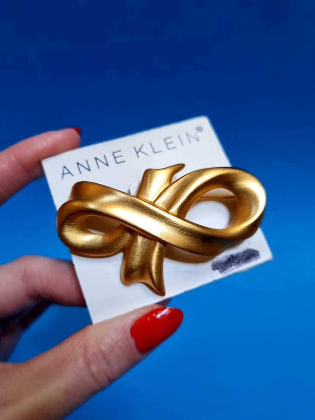 Anne Klein 80s New Vintage Matte Gold Plated Bow Brooch - Etsy