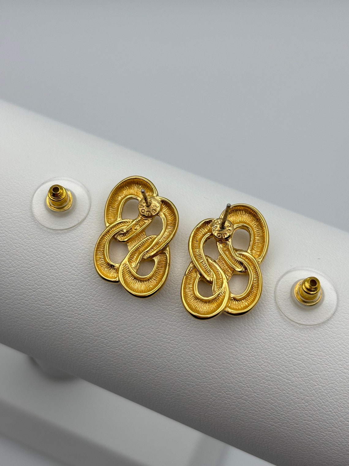 Monet, 80s Vintage Gold Plated Pierced Infinity Earrings - Etsy