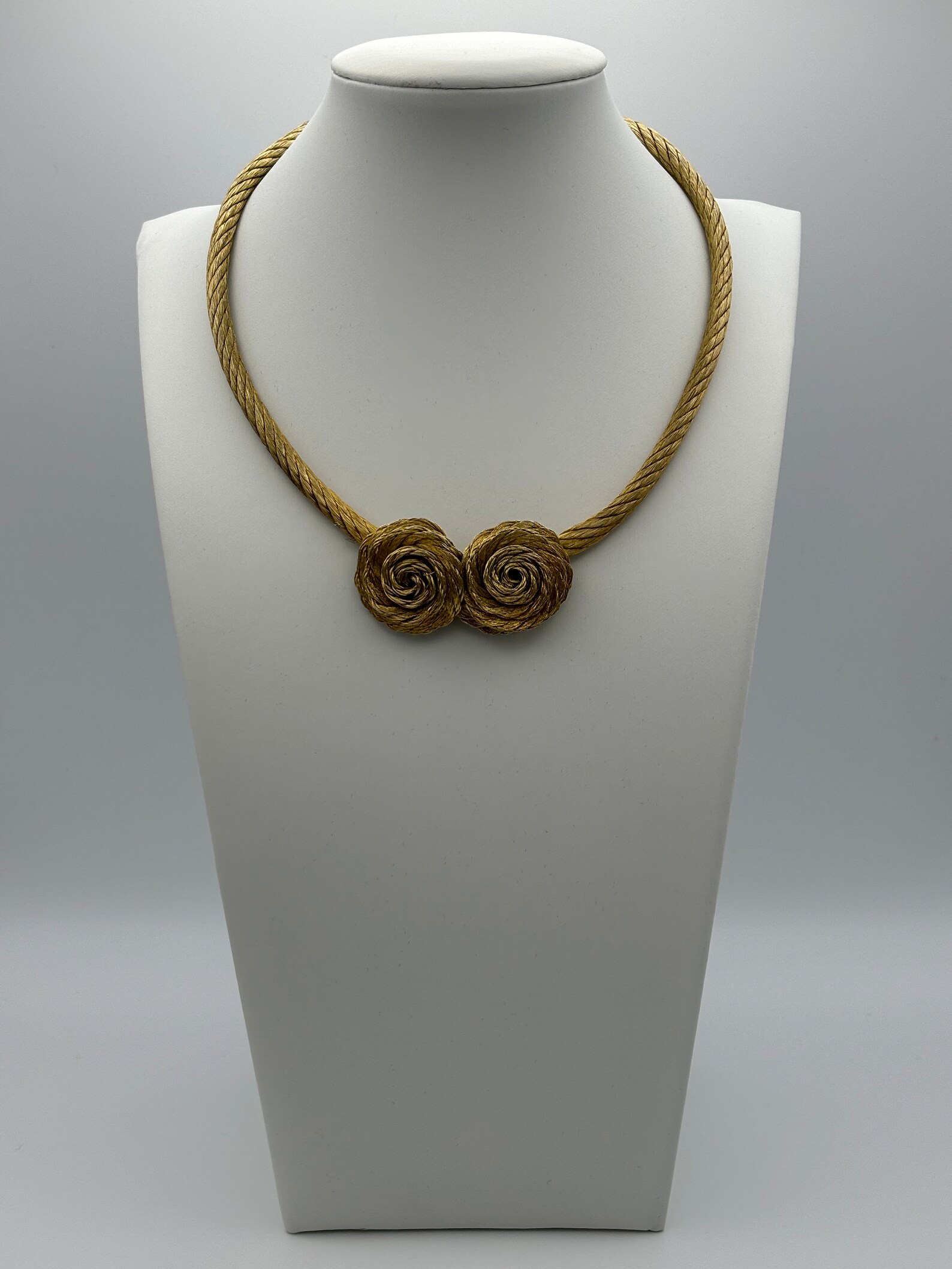 50s Vintage French Gold Wire Work Floral Necklace - Etsy