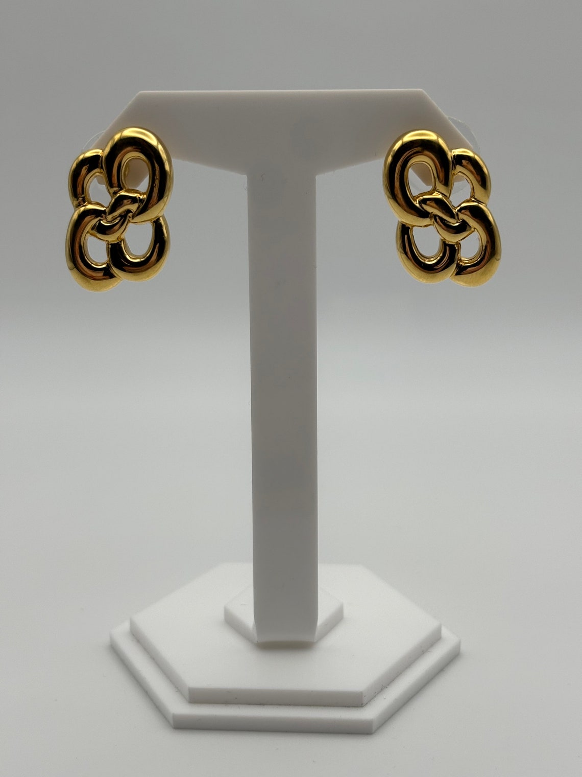 Monet, 80s Vintage Gold Plated Pierced Infinity Earrings - Etsy